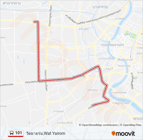 101 Route: Schedules, Stops & Maps - วัดยายร่ม;Wat Yairom (Updated)