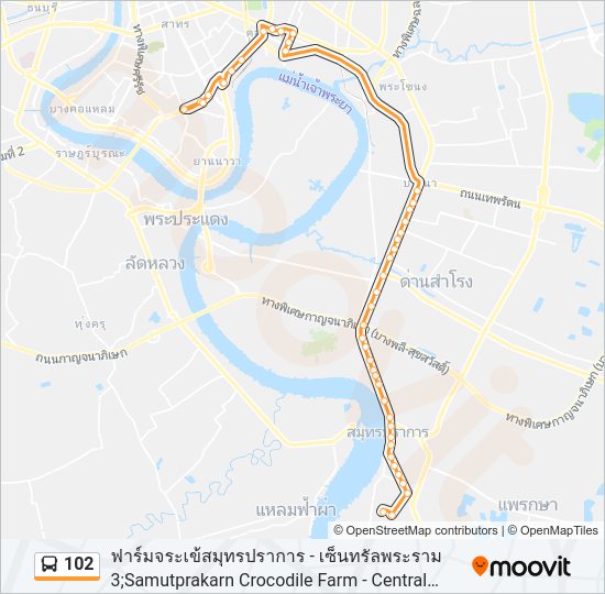 102 Route: Schedules, Stops & Maps - ฟาร์มจระเข้สมุทรปราการ ...