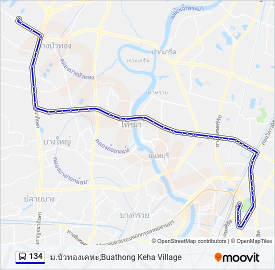 134 Route: Schedules, Stops & Maps - ม.บัวทองเคหะ;Buathong Keha Village ...