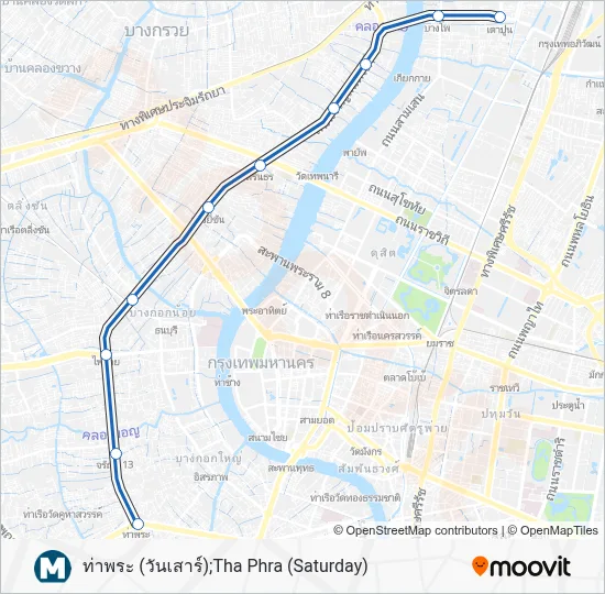 BLUE Route: Schedules, Stops & Maps - Tha Phra (Saturday) (Updated)