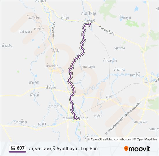 607 Route: Schedules, Stops & Maps - อยุธยา-ลพบุรี Ayutthaya - Lop Buri (Updated)