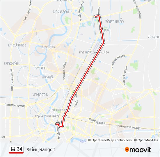 34 Route: Schedules, Stops & Maps - รังสิต ;Rangsit (Updated)