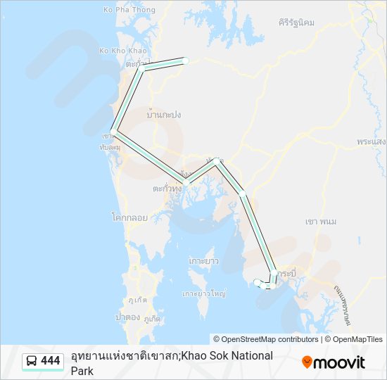 444 Route: Schedules, Stops & Maps - อุทยานแห่งชาติเขาสก;Khao Sok ...