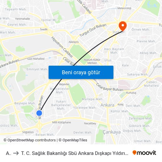 Aşti noktasından T. C. Sağlık Bakanlığı Sbü Ankara Dışkapı Yıldırım ...