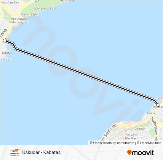 ÜSKÜDAR KABATAŞ Route: Schedules, Stops & Maps - Kabataş‎→Üsküdar (Updated)