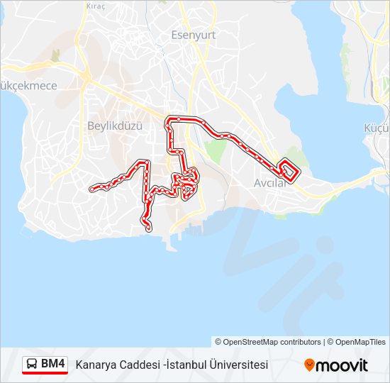 BM4 Güzergahı: Saatleri & Durakları ve Haritası - Kanarya Caddesi ...