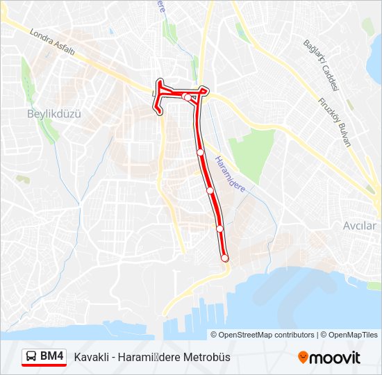 BM4 Güzergahı: Saatleri & Durakları ve Haritası - Haramidere ...