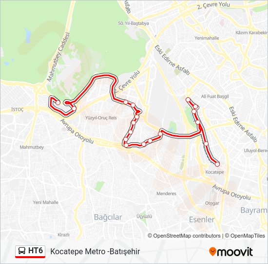 HT6 Güzergahı: Saatleri & Durakları ve Haritası - Kocatepe Metro ...
