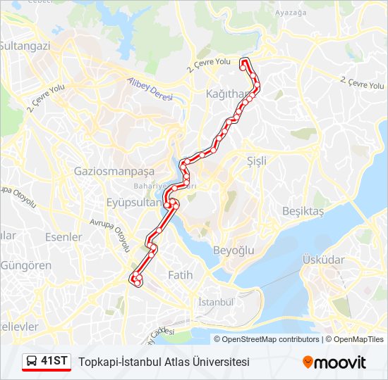 41st Route: Schedules, Stops & Maps - Topkapi-İstanbul Atlas ...