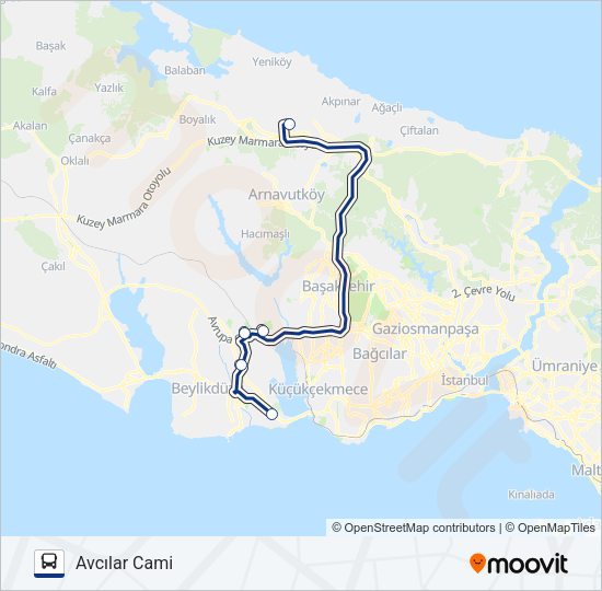 HVİST 9 Route: Schedules, Stops & Maps - Avcılar Cami (Updated)