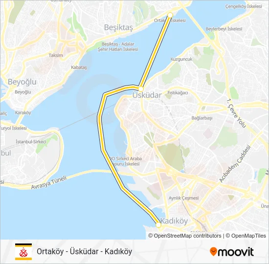 ORTAKÖY ÜSKÜDAR KADIKÖY Route: Schedules, Stops & Maps - Kadıköy‎→ ...