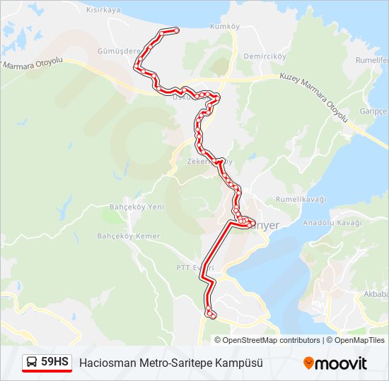 59hs Route: Schedules, Stops & Maps - Haciosman Metro-Saritepe Kampüsü (Updated)