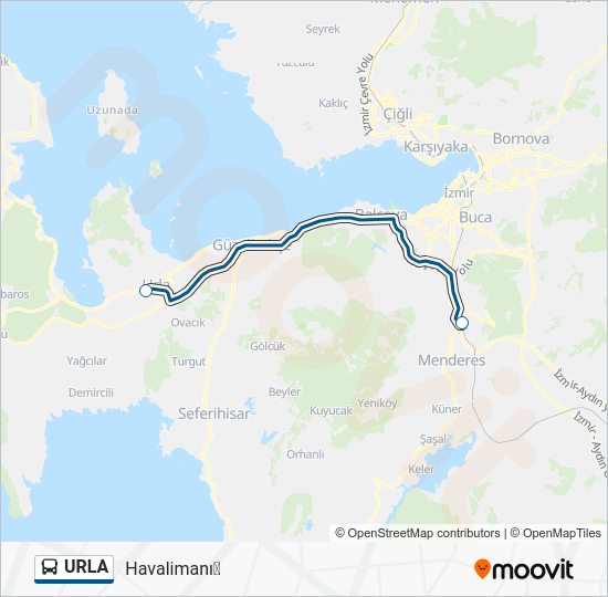 URLA Güzergahı: Saatleri & Durakları ve Haritası - Havalimanı (Güncellenmiş)
