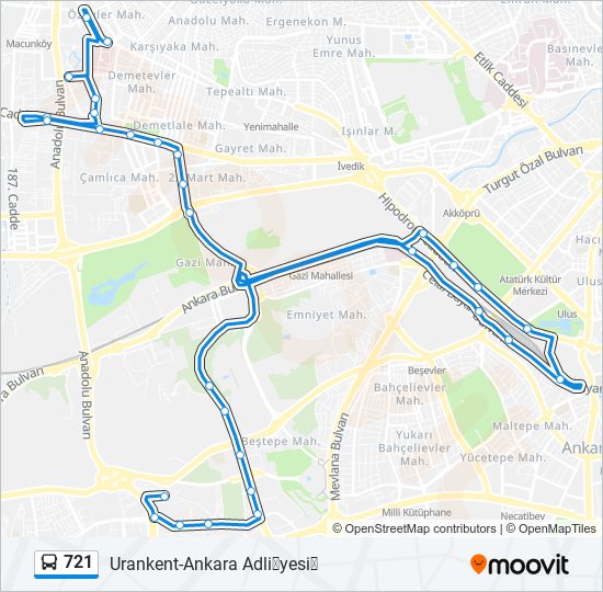 721 Route: Schedules, Stops & Maps - Urankent-Ankara Adliyesi (Updated)