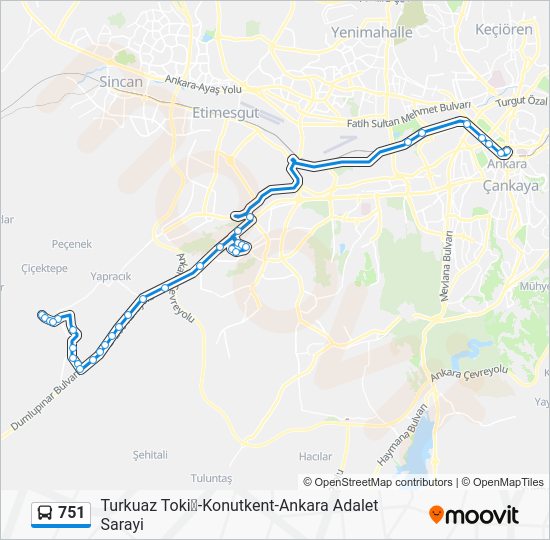 751 Route: Schedules, Stops & Maps - Turkuaz Toki (Updated)