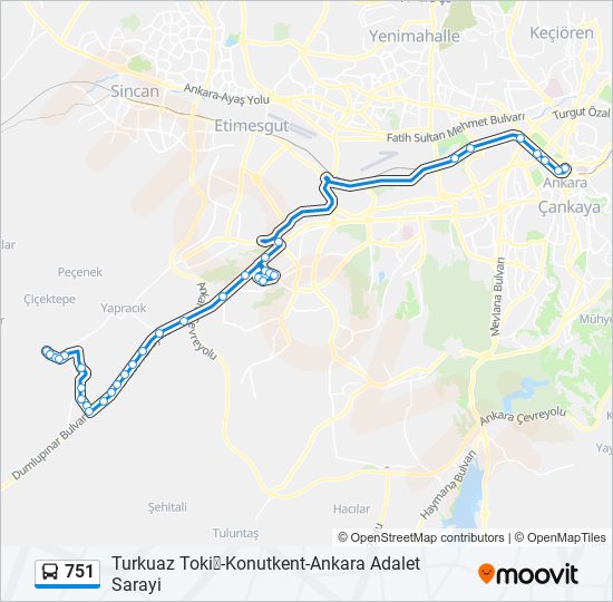 751 Route: Schedules, Stops & Maps - Turkuaz Toki (Updated)