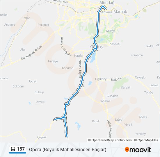 157 Route: Schedules, Stops & Maps - Opera (Boyalık Mahallesinden ...
