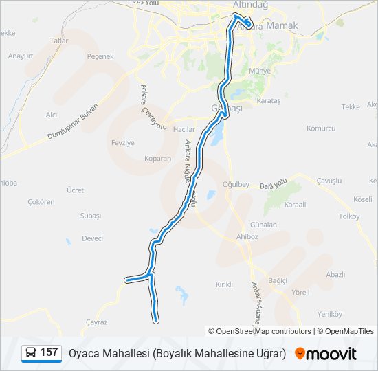 157 Route: Schedules, Stops & Maps - Oyaca Mahallesi (Boyalık ...