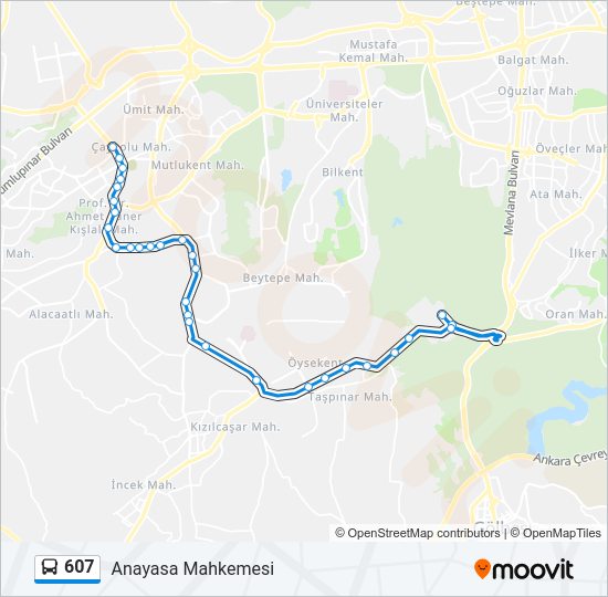 607 Route: Schedules, Stops & Maps - Anayasa Mahkemesi (Updated)