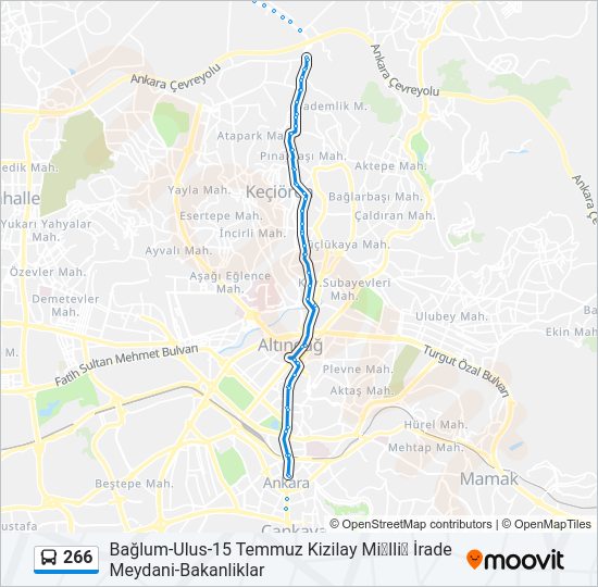 266 Route: Schedules, Stops & Maps - Bağlum-Ulus-Kızılay-Bakanlıklar ...