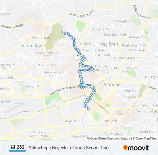 282 Route: Schedules, Stops & Maps - Beşevler (Updated)