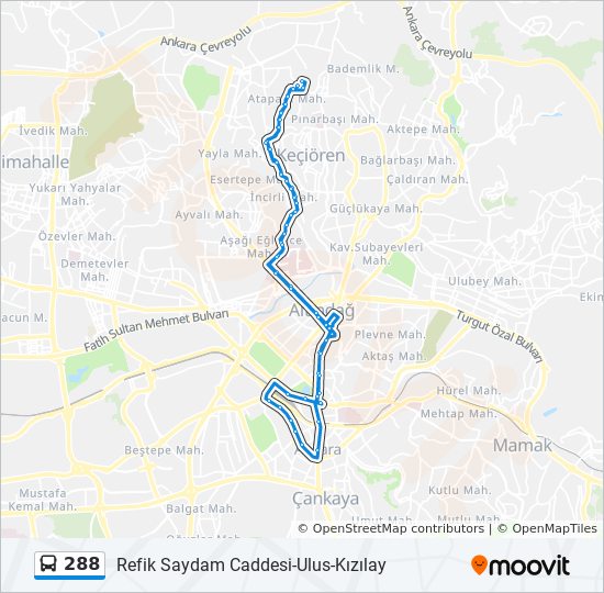 288 Route: Schedules, Stops & Maps - Refik Saydam Cd.-Ulus-Kızılay ...