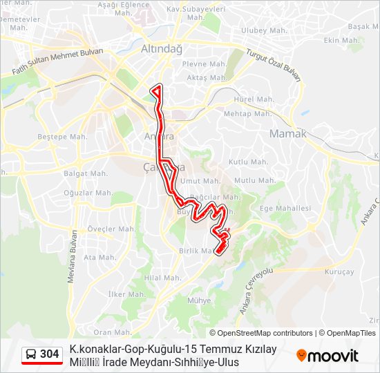 304 Route: Schedules, Stops & Maps - K.Konaklar - GOP - Kuğulu - 15 ...