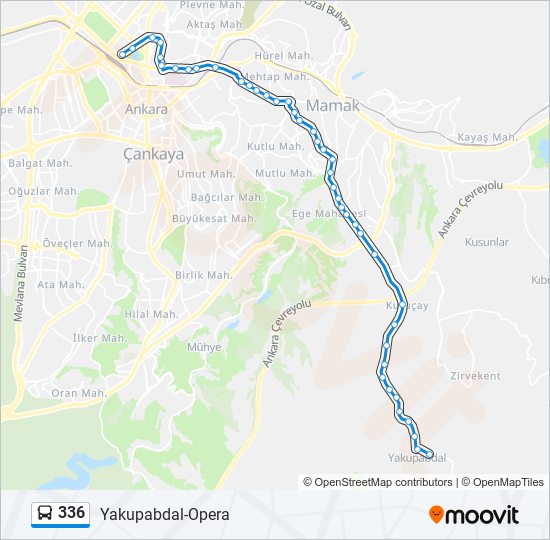 336 Route: Schedules, Stops & Maps - Yakupabdal-Opera(31090 Nolu Durak ...