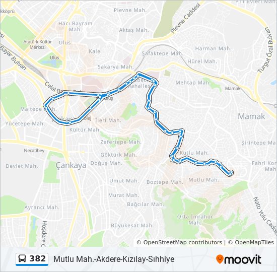 382 Route: Schedules, Stops & Maps - Mutlu Mah.-Akdere-Kızılay-Sıhhiye ...