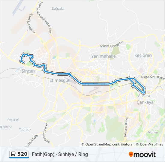 520 Route: Schedules, Stops & Maps - Fatih(Gop) - Sıhhiye / Ring (Updated)
