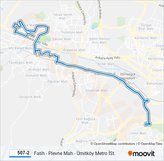 5072 Route: Schedules, Stops & Maps - Fatih - Plevne Mah - Ümitköy ...