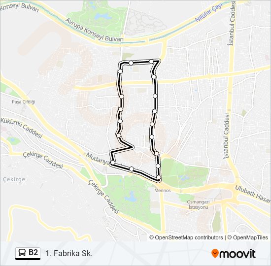 b2 Route: Schedules, Stops & Maps - 1. Fabrika Sk. (Updated)