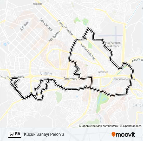 b6 Route: Schedules, Stops & Maps - Küçük Sanayi Peron 3 (Updated)