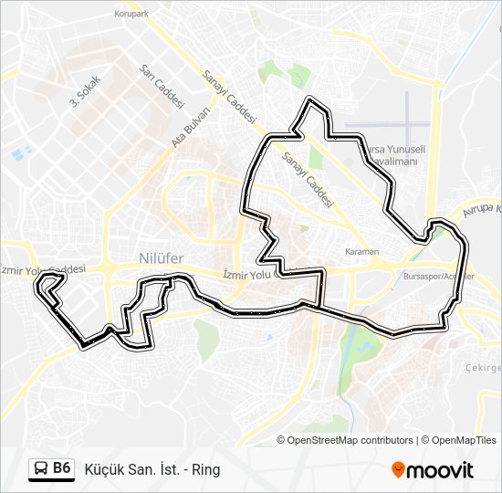 b6 Route: Schedules, Stops & Maps - Küçük Sanayi (Hareket Memurluğu ...