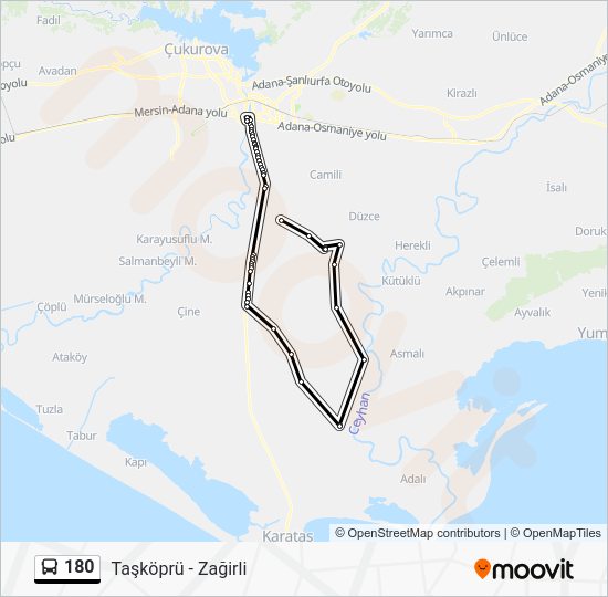 180 Route: Schedules, Stops & Maps - Taşköprü - Zağirli (Updated)