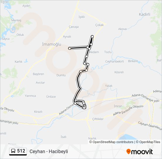 512 Route: Schedules, Stops & Maps - Ceyhan - Hacibeyli (Updated)
