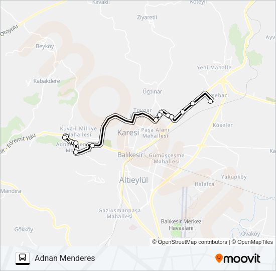 TOKİ TERMİNAL TTM ADNAN MENDERES Route: Schedules, Stops & Maps - Adnan ...