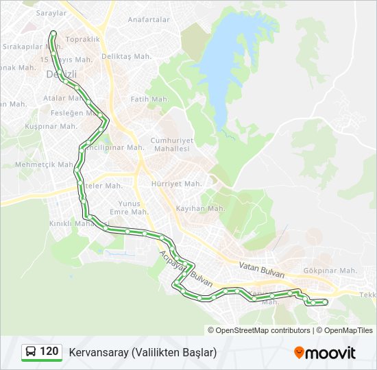 120 Route: Schedules, Stops & Maps - Kervansaray (Valilikten Başlar ...