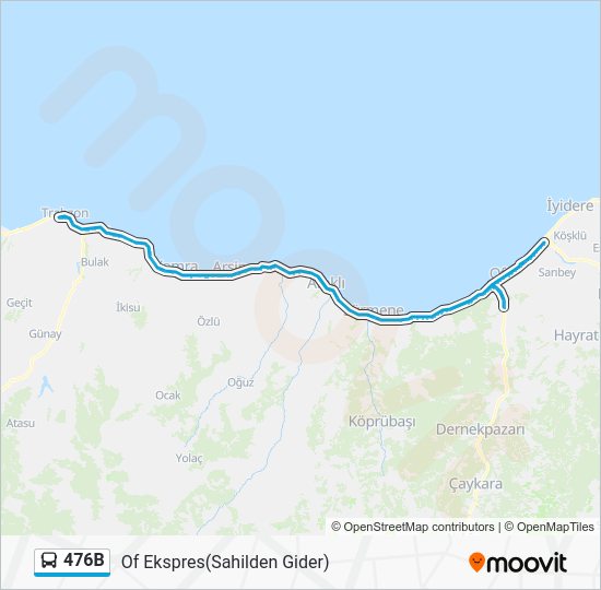 476B Route: Schedules, Stops & Maps - Of Ekspres(Sahilden Gider) (Updated)