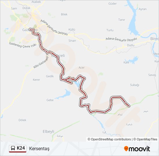 k24 Route: Schedules, Stops & Maps - Kersentaş (Updated)
