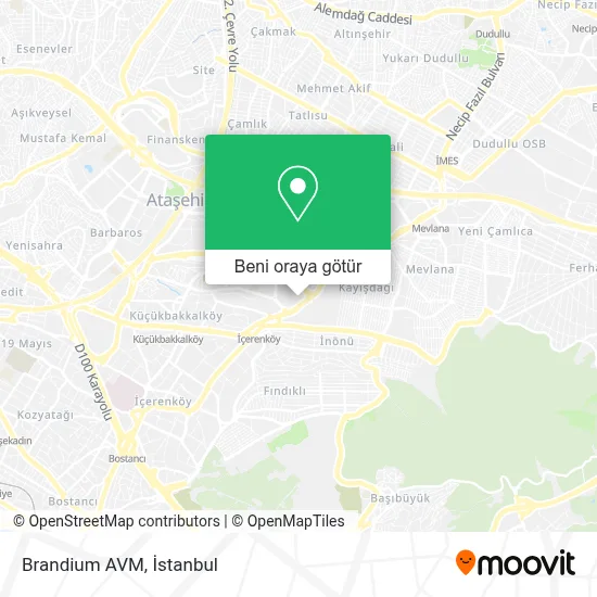 Brandium AVM, Ataşehir nerede, otobüs, metro, tren veya minibüs ...