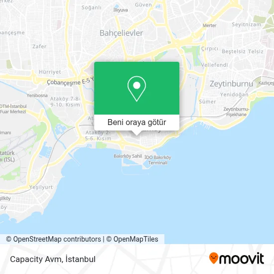 Capacity Avm, Bakirköy nerede, tren, otobüs, minibüs / dolmuş veya ...