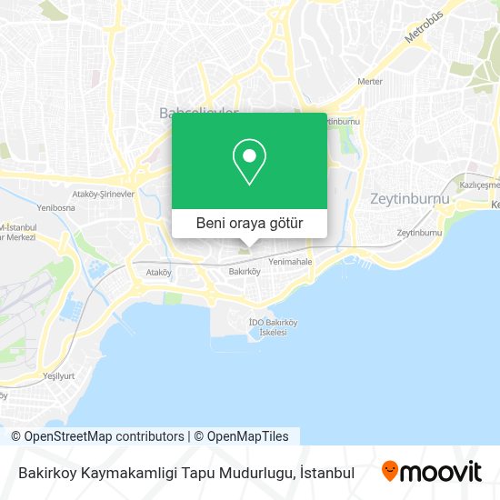 Bakirkoy Kaymakamligi Tapu Mudurlugu, Bakirköy nerede, metro, otobüs ...