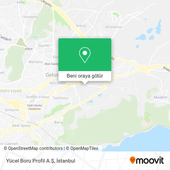 Yücel Boru Profil A.Ş, Gebze nerede, otobüs veya minibüs / dolmuş ile ...