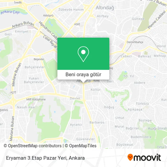 Eryaman 3.Etap Pazar Yeri, Çankaya nerede, otobüs veya metro ile nasıl ...