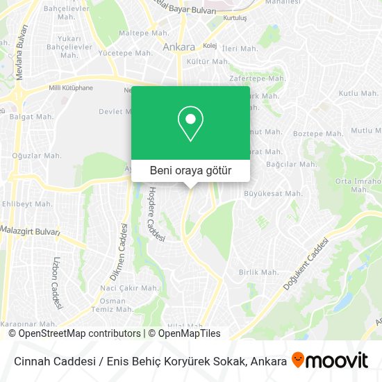 Cinnah Caddesi / Enis Behiç Koryürek Sokak, Çankaya nerede, otobüs ...