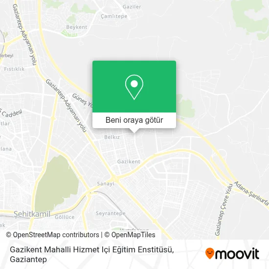 Gazikent Mahalli Hizmet Içi Eğitim Enstitüsü, Şehitkamil nerede, otobüs ...