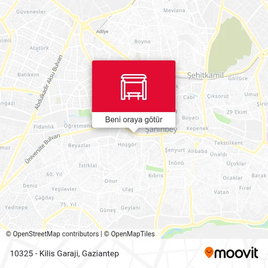 10325 - Kilis Garaji - Güzergahlar, Saatler ve Ücretler