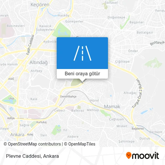 Otobüs veya metro ile Plevne Caddesi, Mamak konumuna nasıl gidilir?