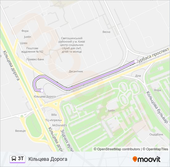 3т Route: Schedules, Stops & Maps - Кільцева Дорога (Updated)